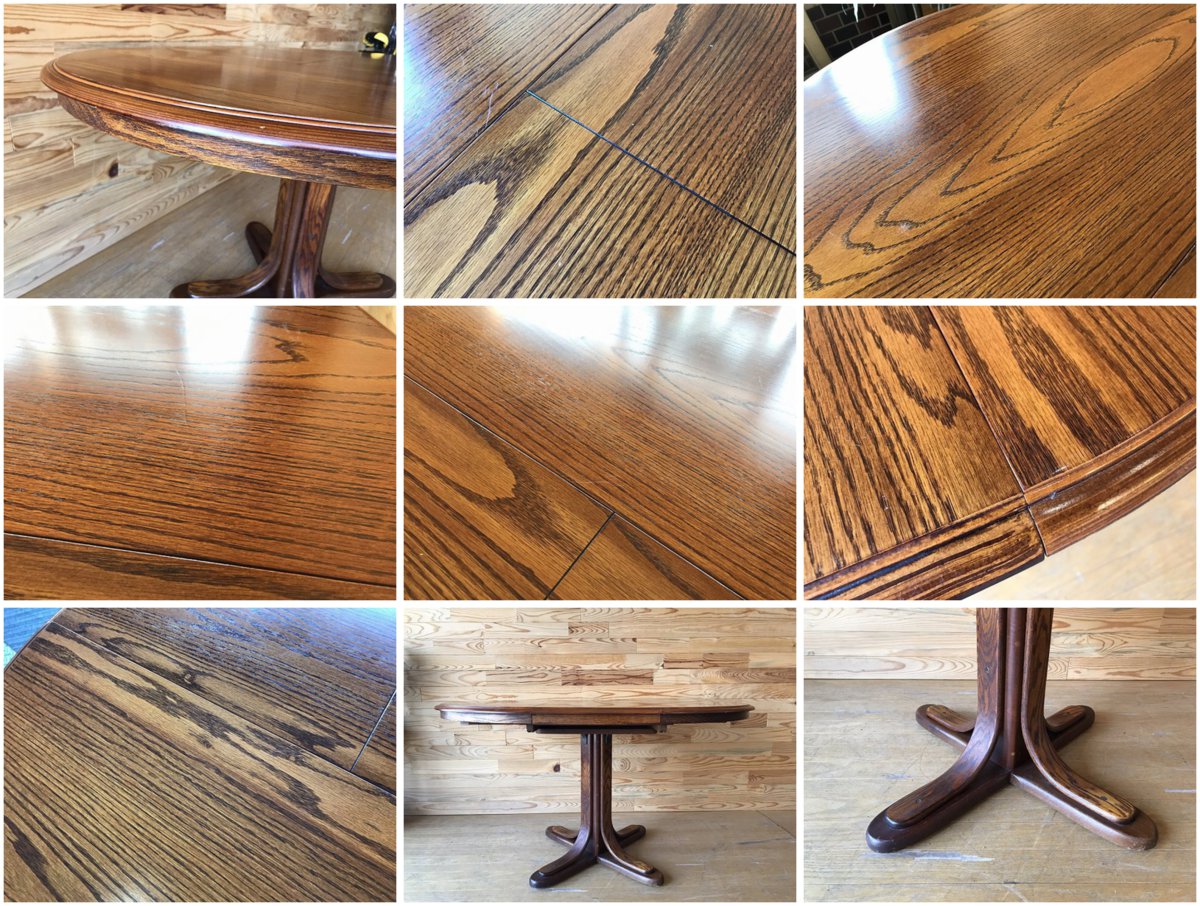 Shin Lee/シンリー/伸縮式/ダイニングテーブル/エクステンション/ラウンド/丸型/オーク材/IDC大塚家具取扱の落札情報詳細 - ヤフオク落札価格検索 オークフリー