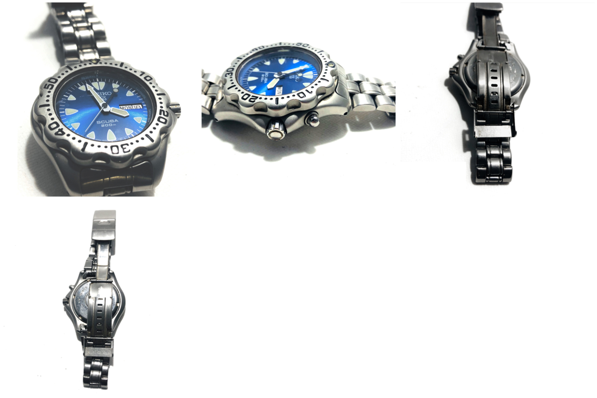 中古品 訳あり SEIKO 腕時計 5M23-6B40 AGS SCUBA 200m スクーバ ブルー 青 の落札情報詳細| ヤフオク落札価格 ...